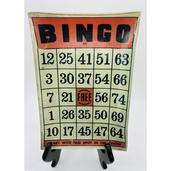 Accents | Vintage Transogram Bingo Card Glass Tray Plates Decorative ...